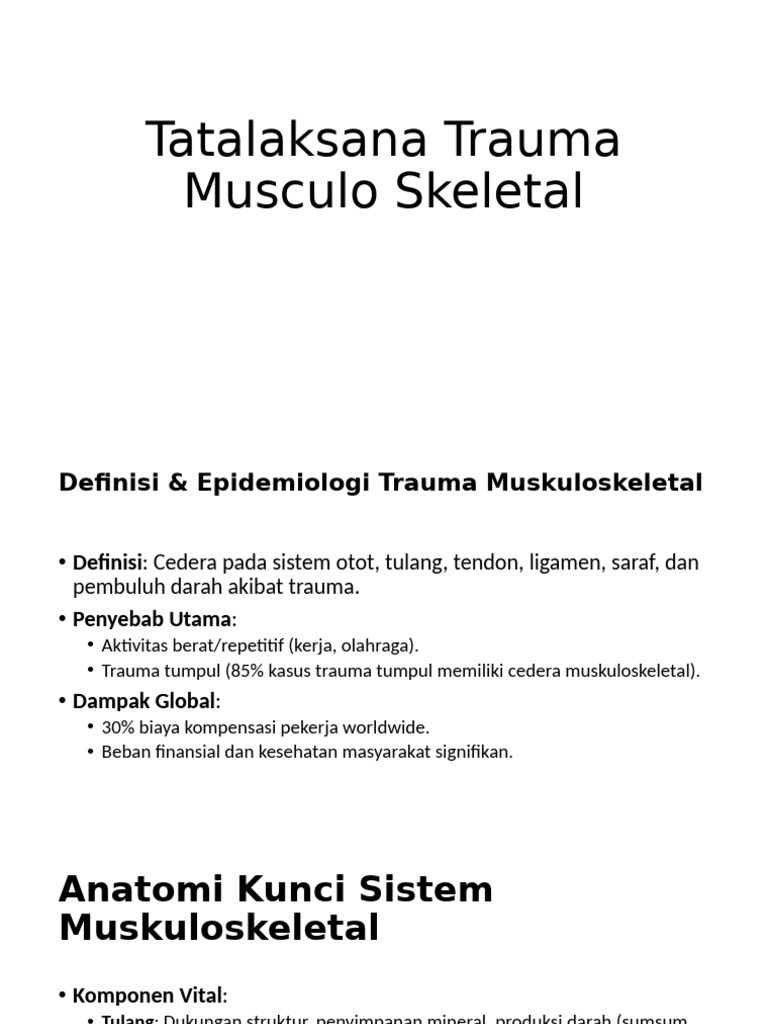 Tatalaksana Trauma Muskuloskeletal Efektif | PDF