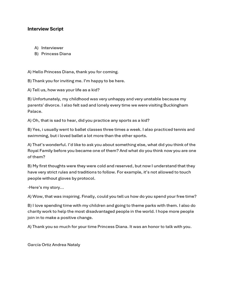 Princess Diana Interview Insights | PDF