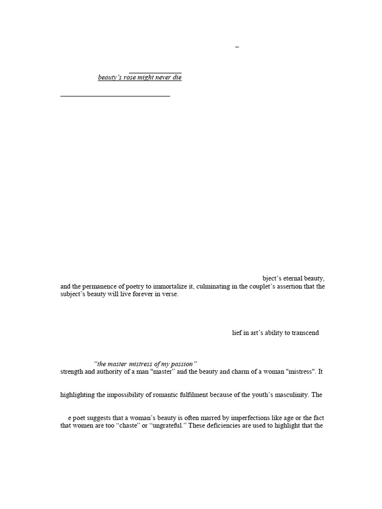 William Shakespeare The Sonnets | PDF | Love | Shakespeare's Sonnets