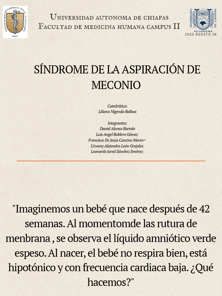 Síndrome de Aspiración de Meconio: Causas y Diagnóstico | PDF ...