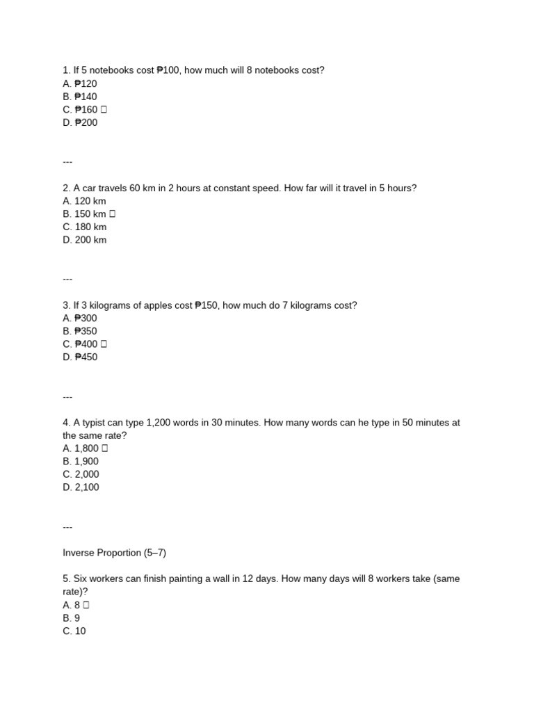 10 Items Proportion | PDF