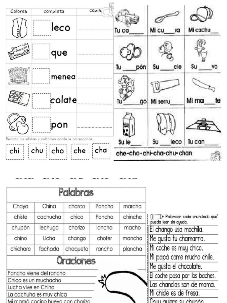Actividades Con La Cha Che Chi Cho Chu | PDF