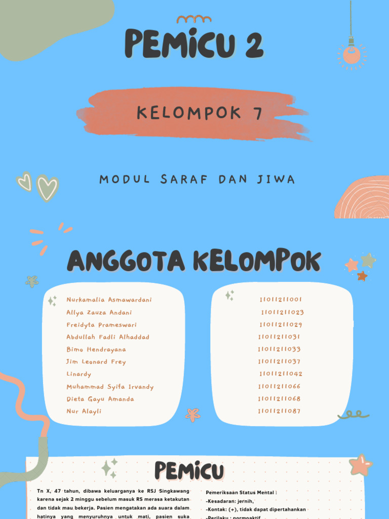 7 - PPT DK Pemicu 2 - Modul Saraf Jiwa | PDF