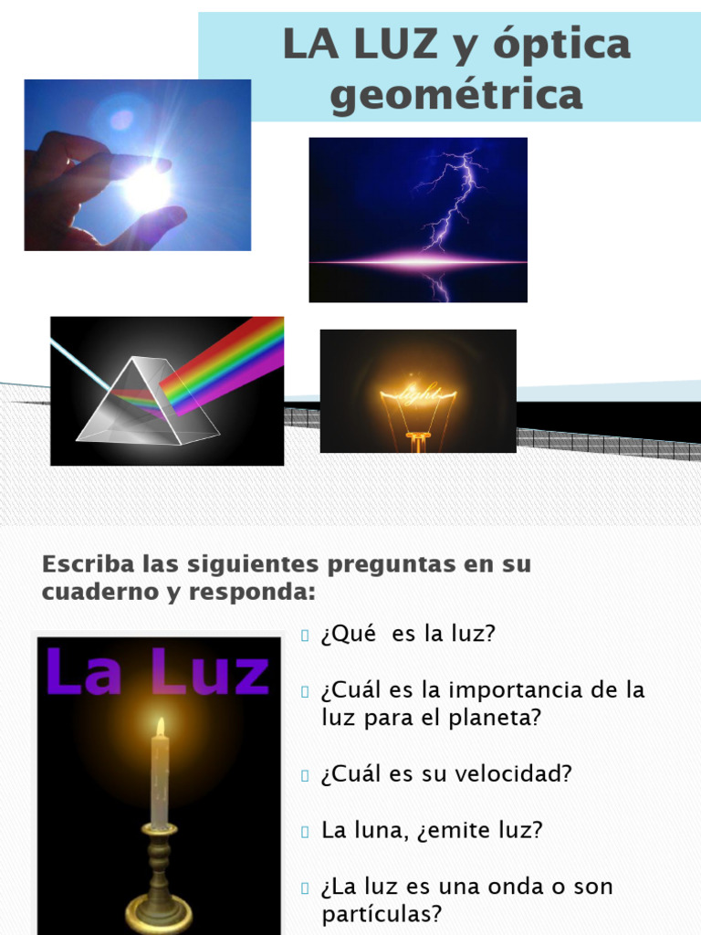 Luz y Óptica Geométrica: Conceptos Clave | PDF | Ligero | Reflexión ...