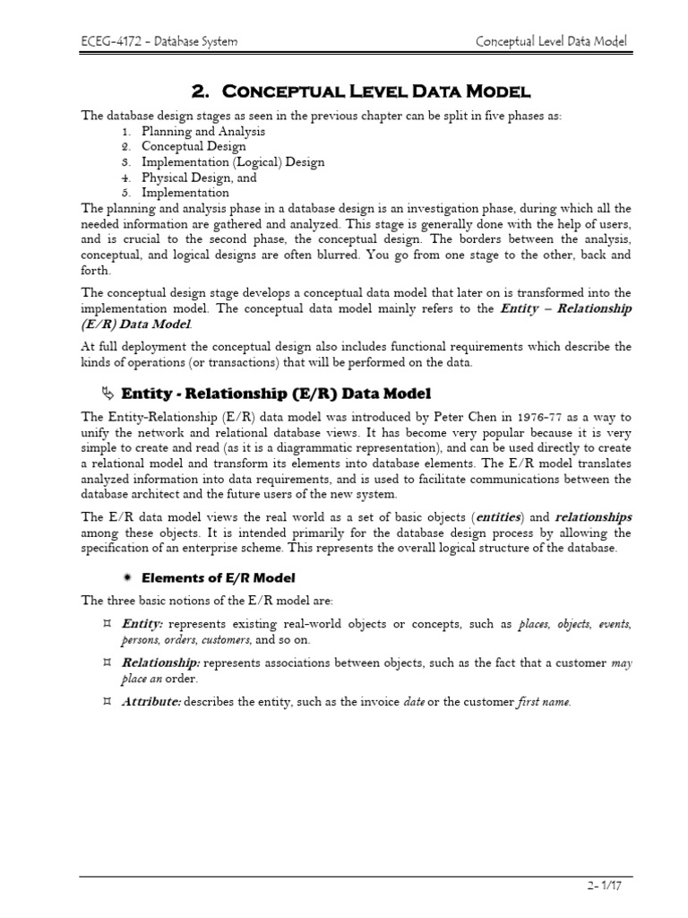 2 Conceptual Level Data Model | PDF | Class (Computer Programming) | Object Oriented Programming