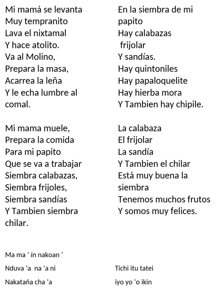 Canto La Vida de Papi y Mami | PDF