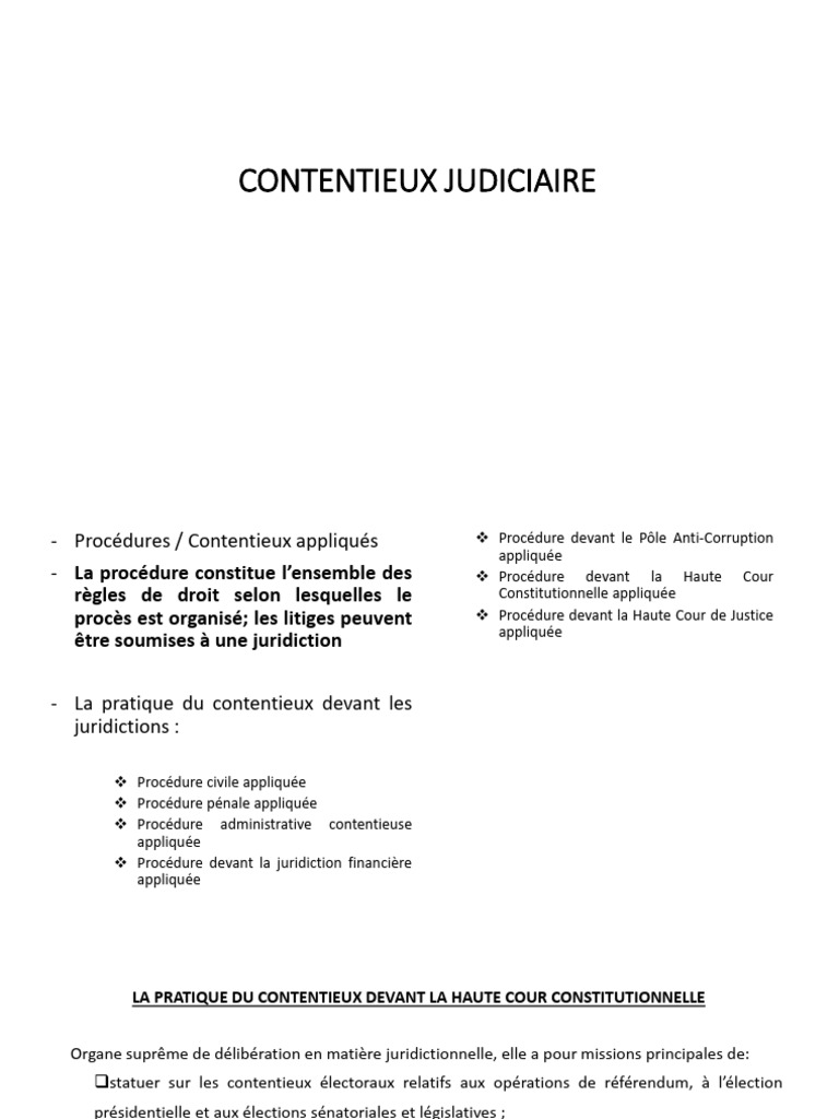 Pratiques du Contentieux Judiciaire | PDF | Compétence | Loi