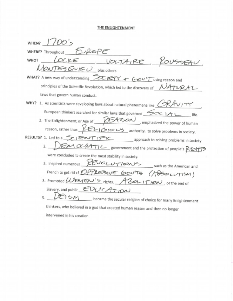 Enlightenment Notes | PDF