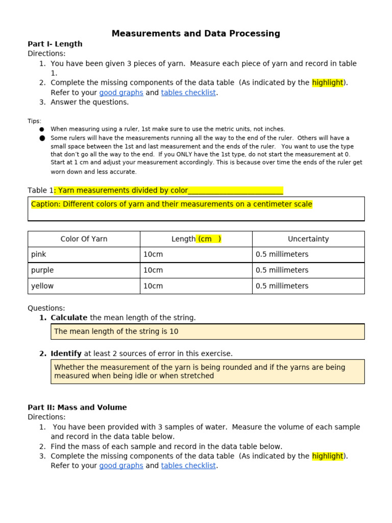 FA_ Measurements and Data Processing Lab | PDF | Volume | Measurement