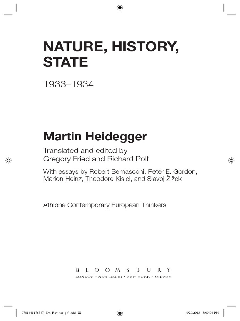 Martin Heidegger Nature History State 19 | PDF | Martin Heidegger