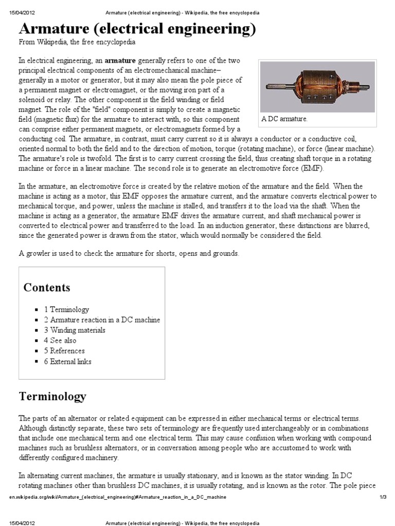 Armature (Electrical Engineering) - Wikipedia, The Free Encyclopedia ...
