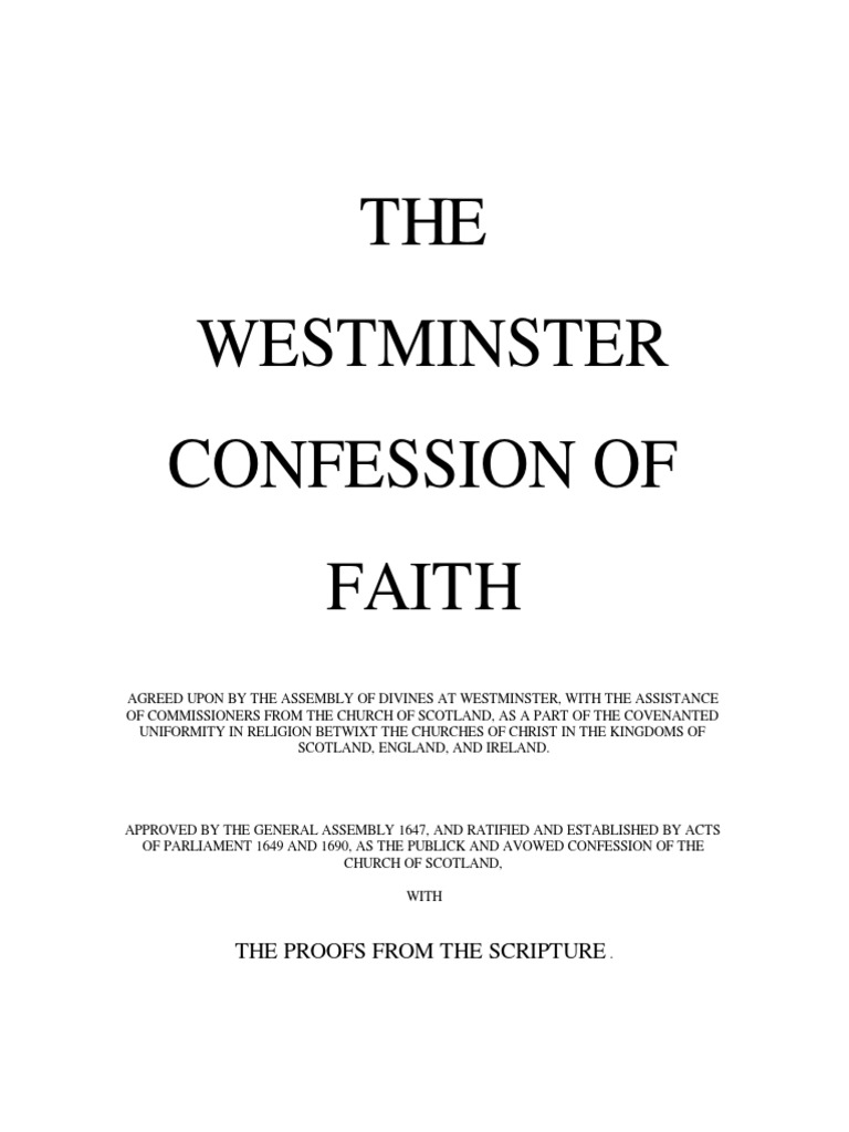 The Westminster Confession of Faith | PDF | Glory (Religion ...