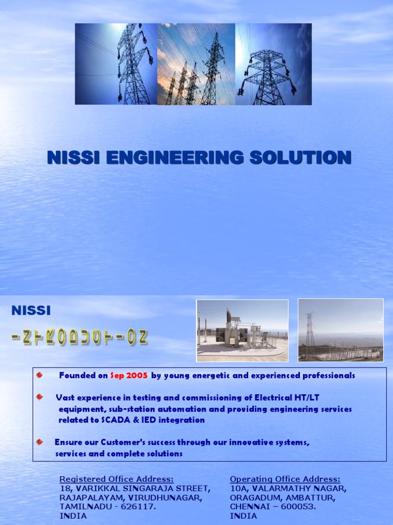 Nissi Engineering Solution | PDF | Scada | Electrical Substation