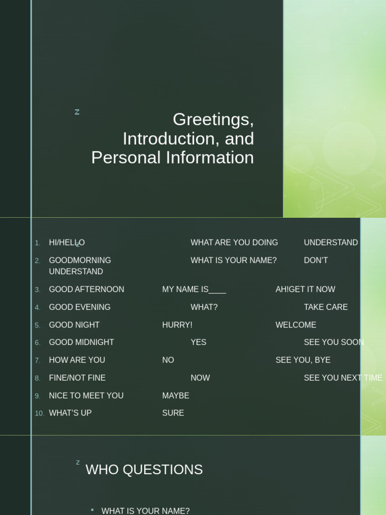 Essential Greetings and Introductions Guide | PDF