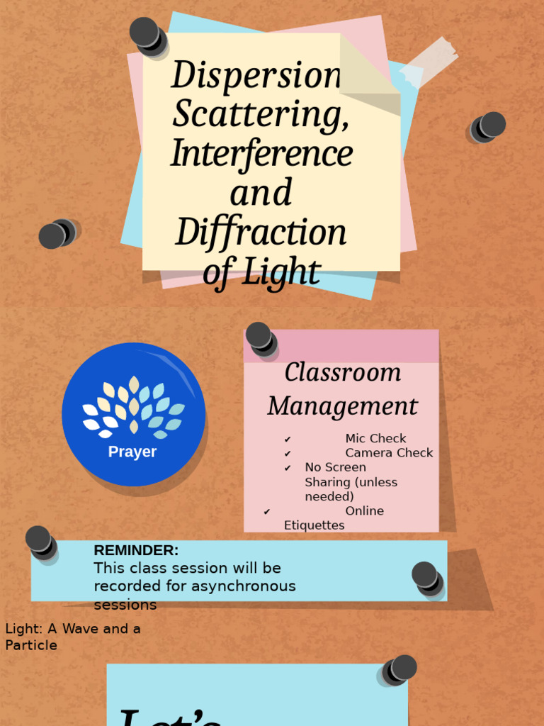 Dispersion Scattering Interfernce and Diffraction | PDF | Scattering | Diffraction