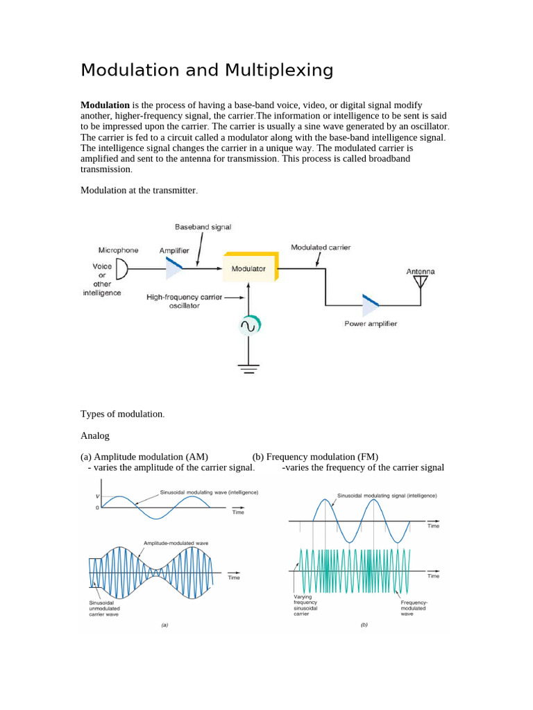 Modulation and Multiplexing | PDF