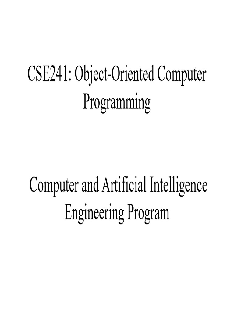 01 CSE241 Introduction | PDF | Java (Programming Language) | Object Oriented Programming