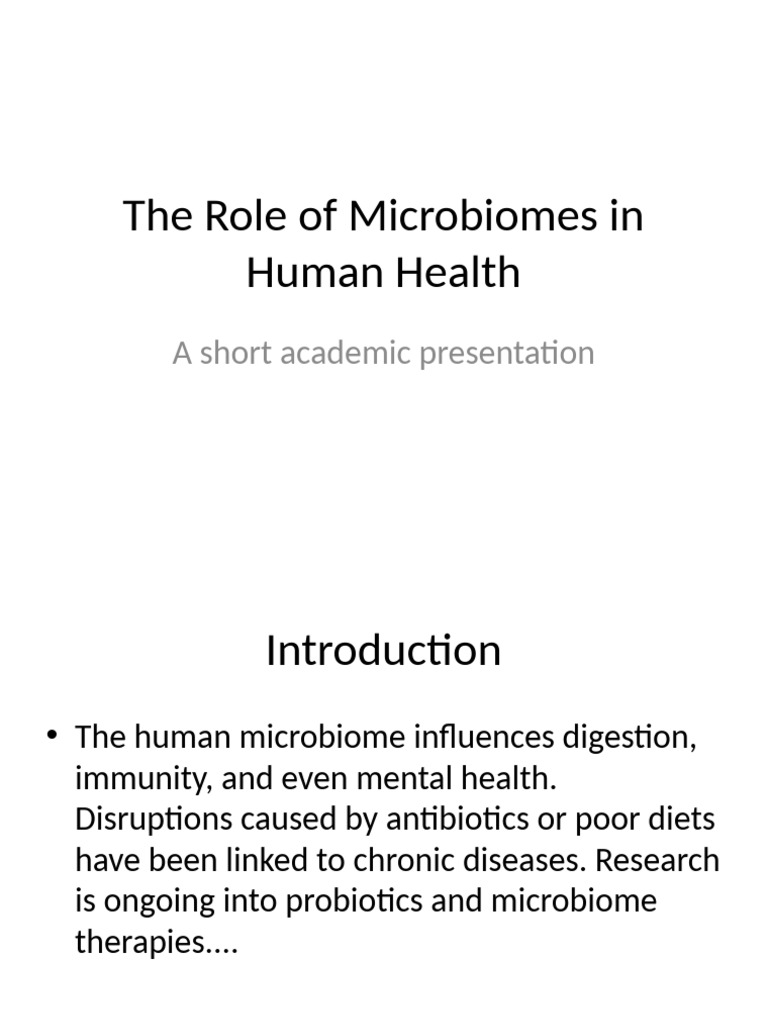 The Role of Microbiomes in Human Health Models | PDF