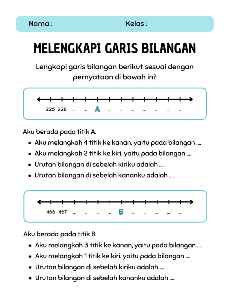 Melengkapi Garis Bilangan Siswa | PDF