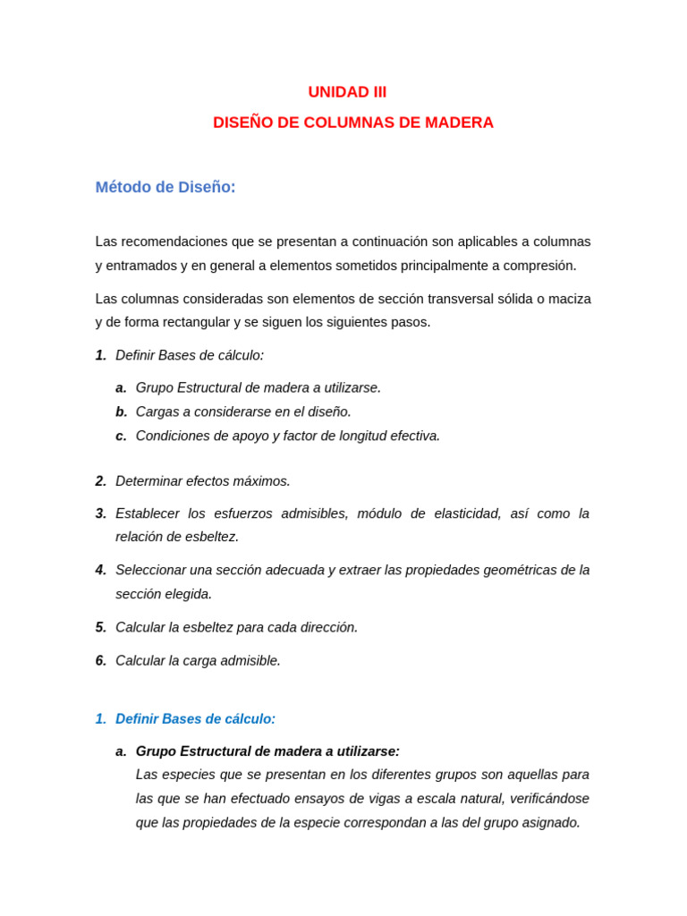 Diseño de Columnas de Madera Estructural | PDF