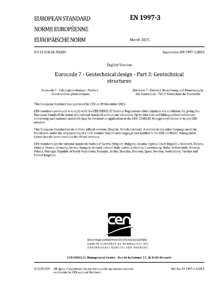 BS EN 1997 32025 Geotechnical Design Geotechnical Structures | PDF