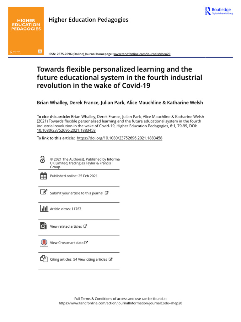 Towards Flexible Personalized Learning and the Future Educational ...
