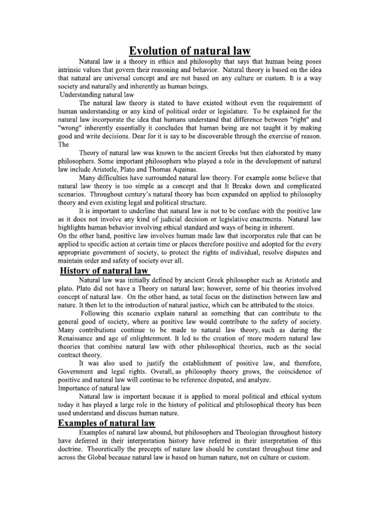 Evolution of Natural Laws | PDF