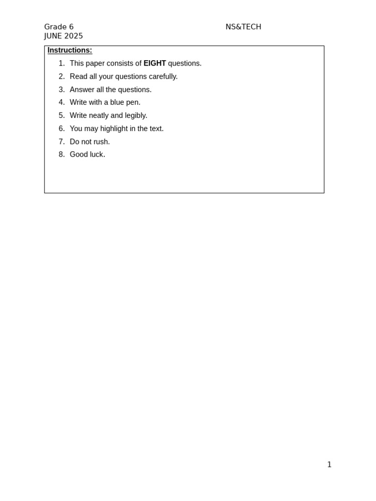 2025 TERM 2 EXAM FINAL1 | PDF | Photosynthesis | Water