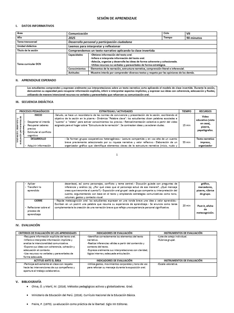 Formato Sesion de Aprendizaje Secundaria | PDF | Aprendizaje | Metacognición