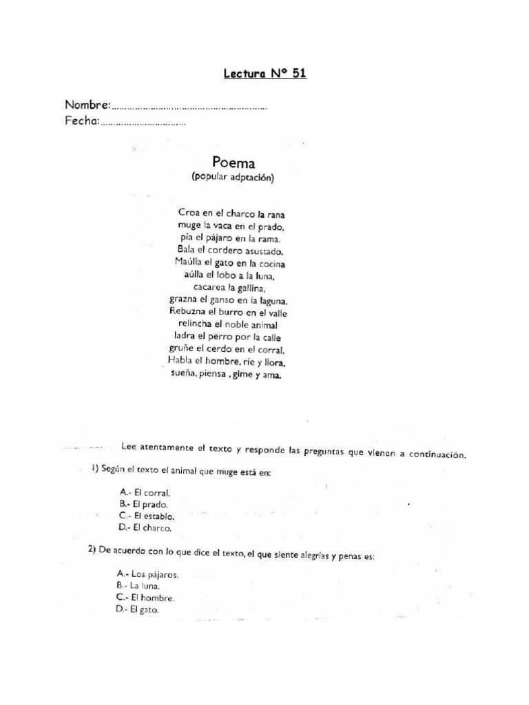 69 Cuentos Cortos y Guia Actividades de Comprension Lectora 51 | PDF