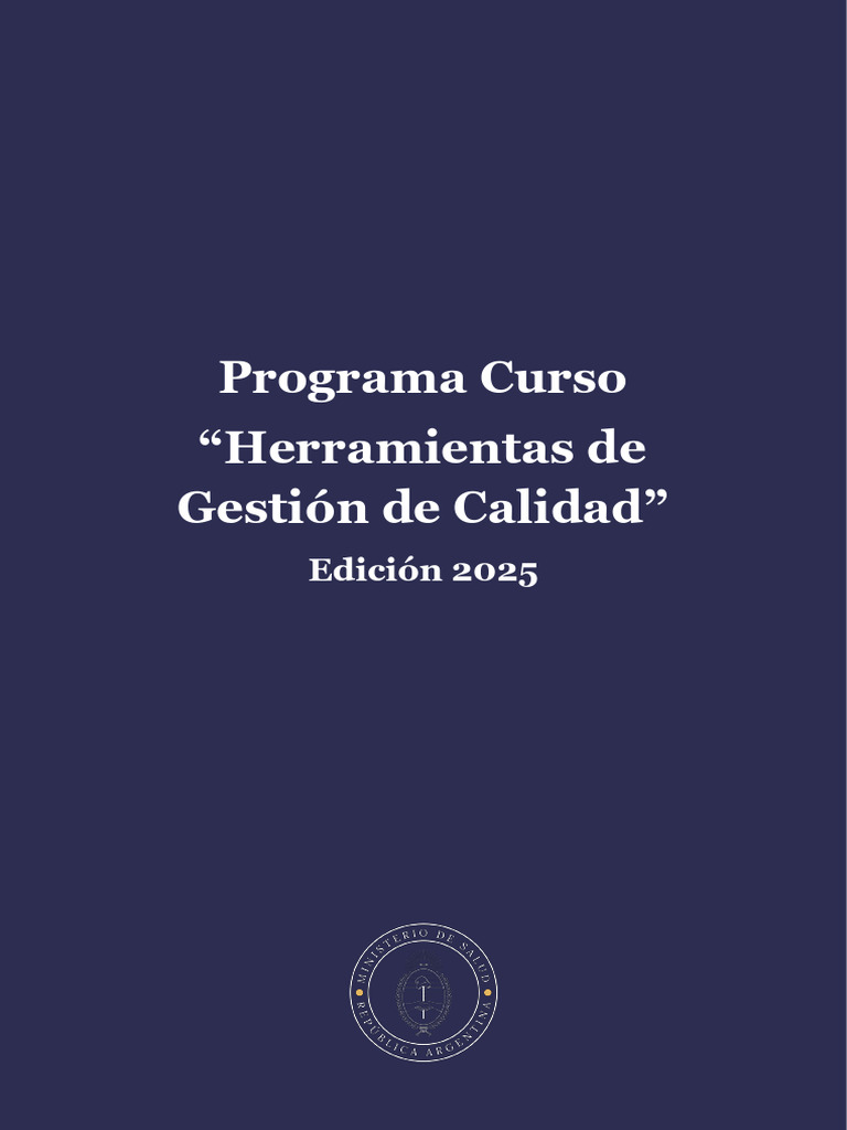 Programa Herramientas de Gestión de Calidad | PDF | Calidad (comercial) | Sistema de manejo de ...