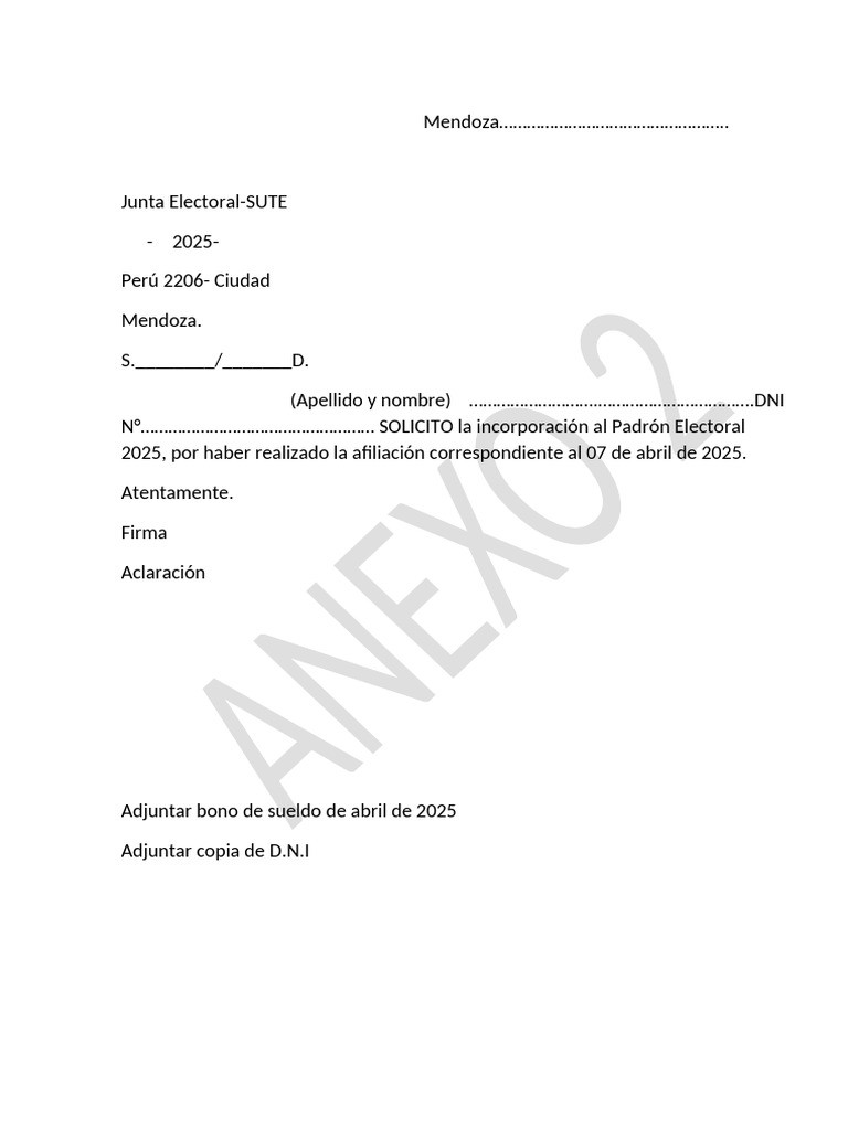 Anexo2 Incorporacion Al Padron | PDF