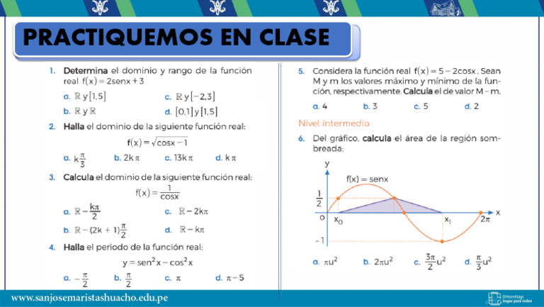 Practiquemos en Clases Funciones Trigonometricas | PDF