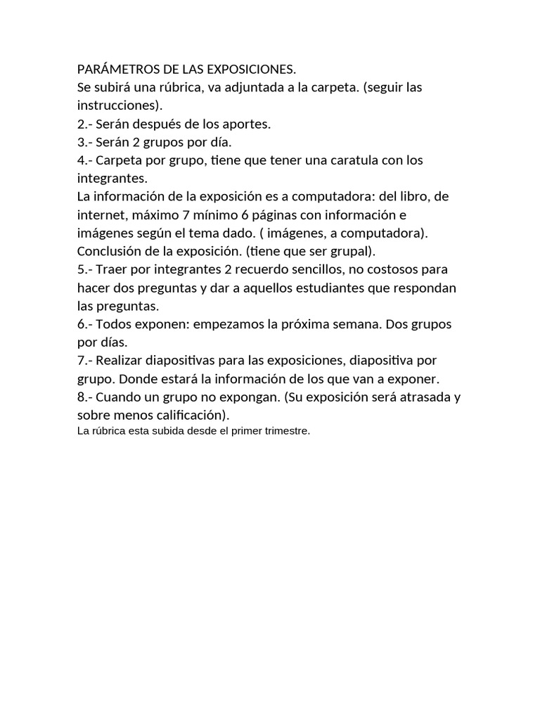 Parametros de Las Exposiciones | PDF