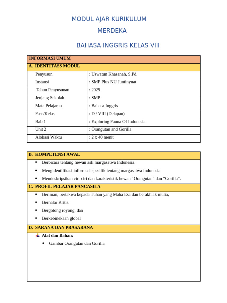 Modul Ajar Kurikulum Merdeka | PDF