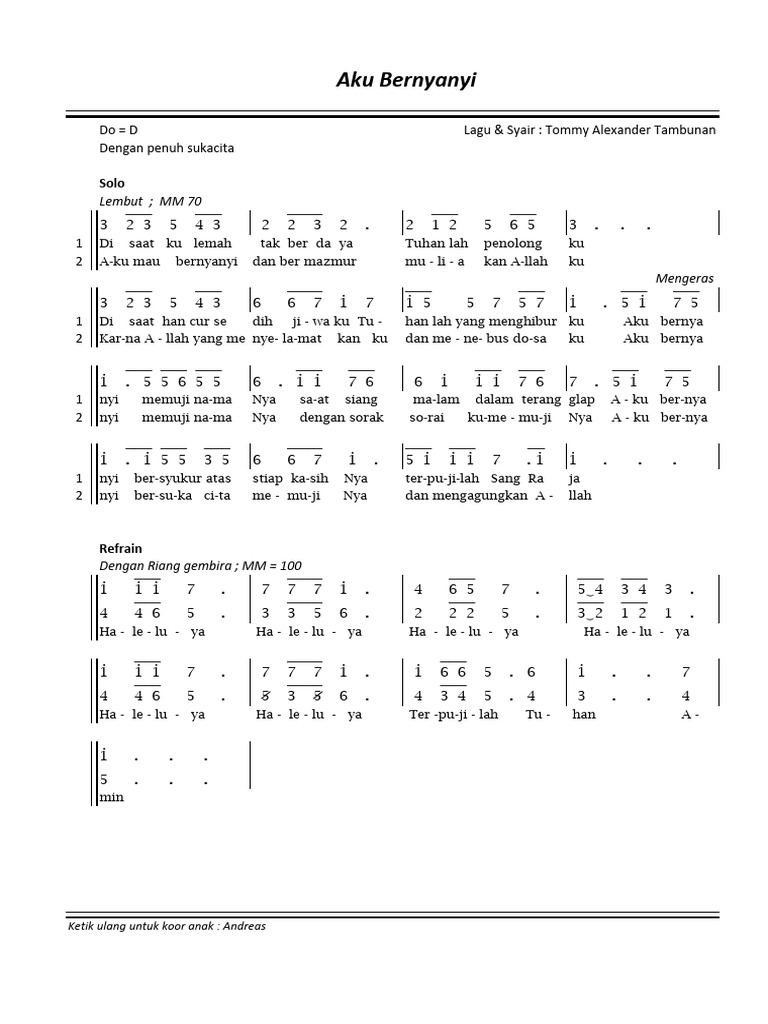 Aku Bernyanyi | PDF