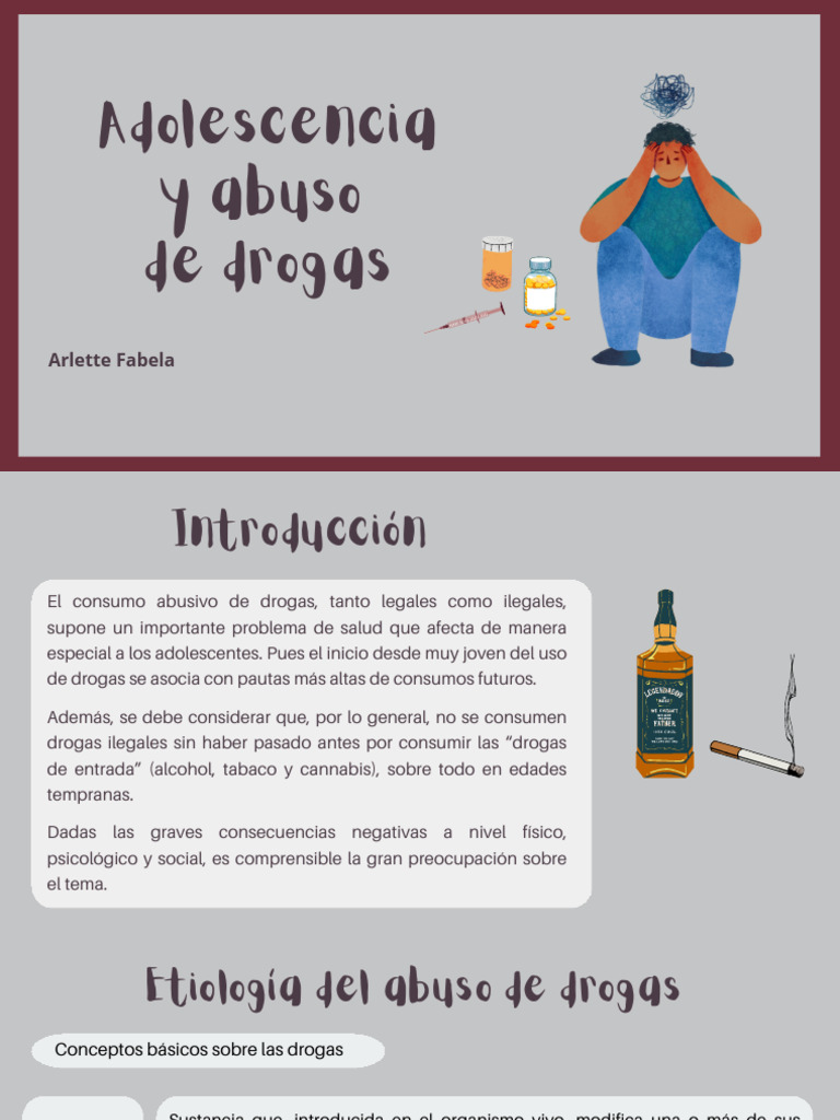 Adolescencia y abuso de drogas | PDF | La dependencia de sustancias | Drogas