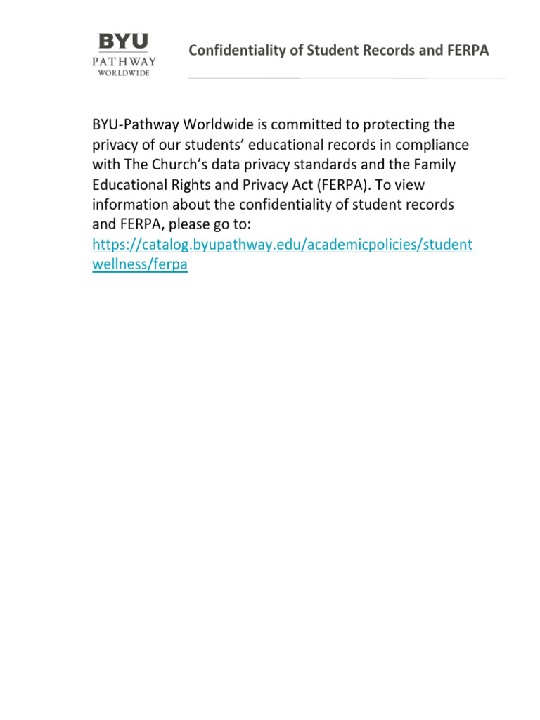 Confidentiality of Student Records & FERPA Info | PDF