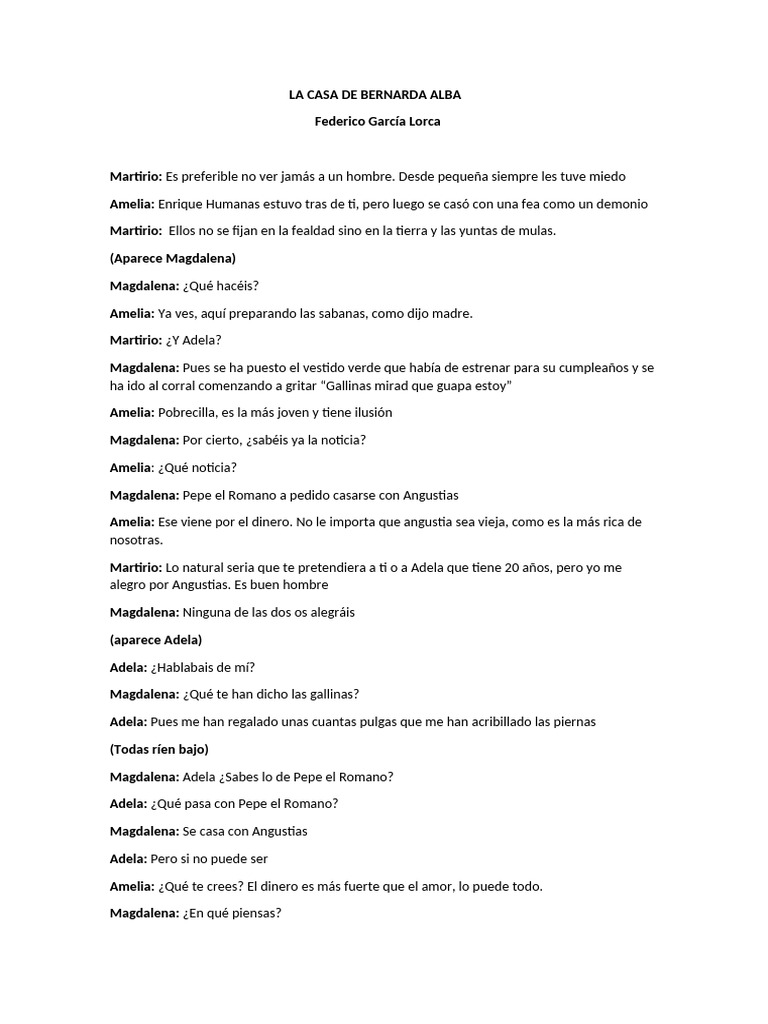 La Casa de Bernarda Alba | PDF