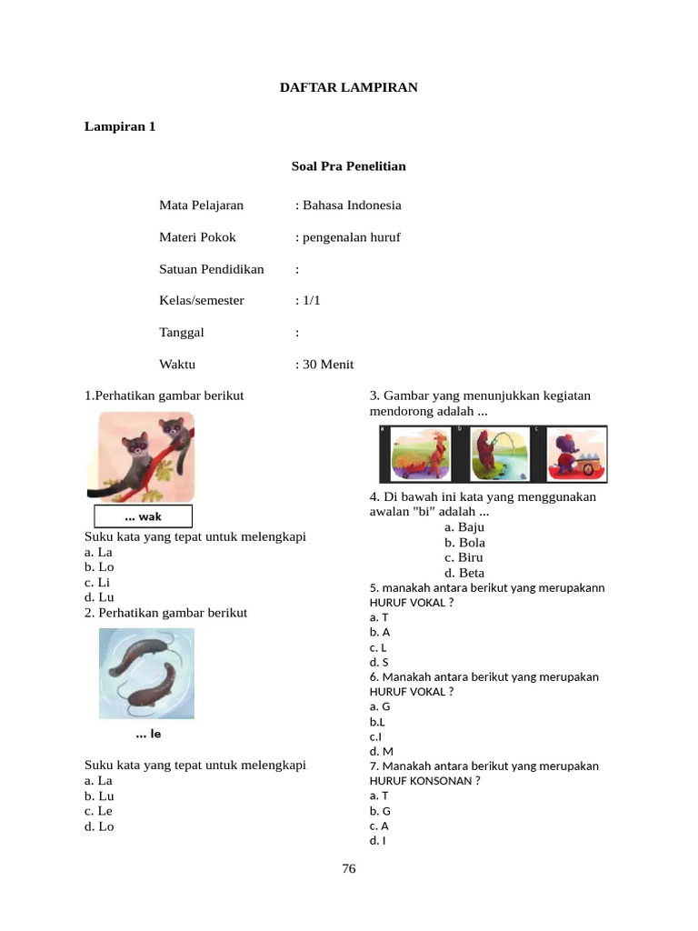 Daftar Lampiran Fix | PDF