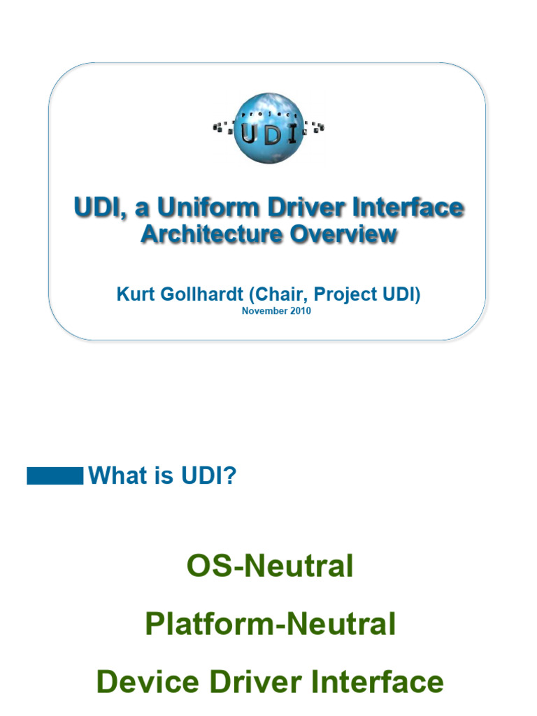 UDI Architecture Overview | PDF | Input/Output | Operating System