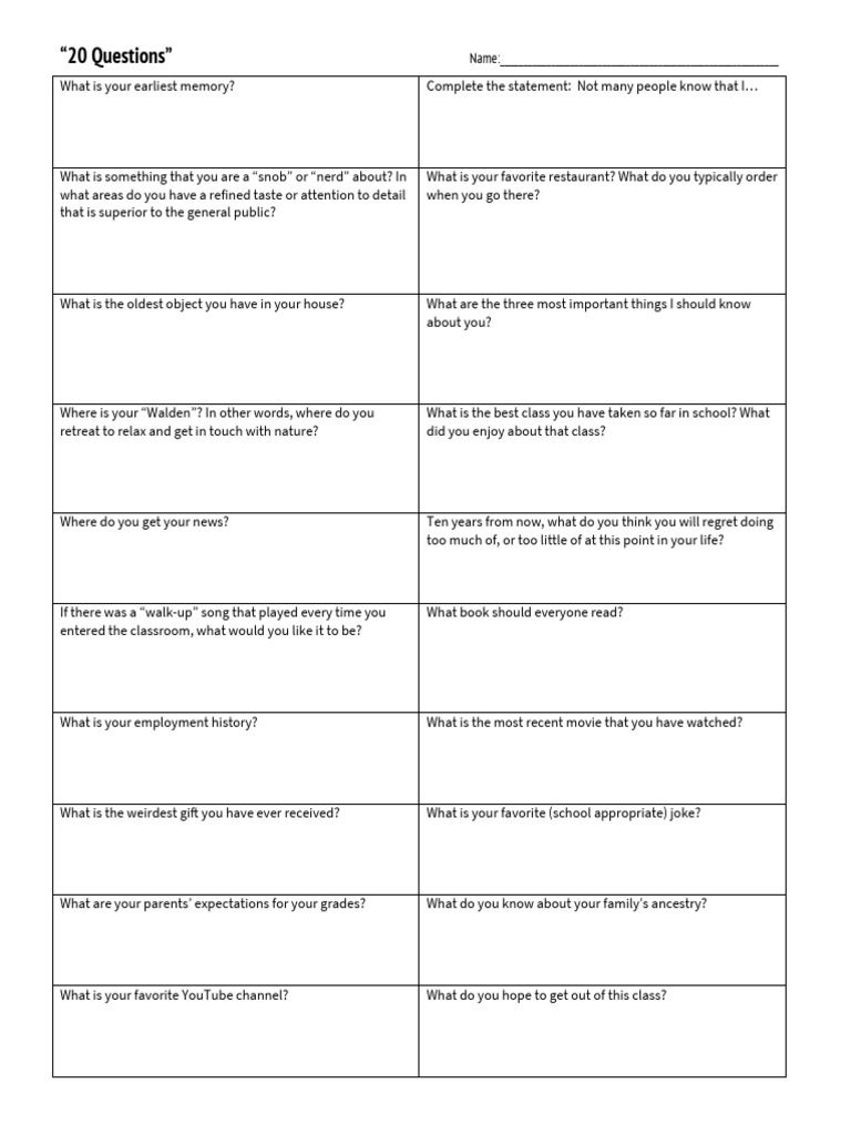 20 Questions | PDF