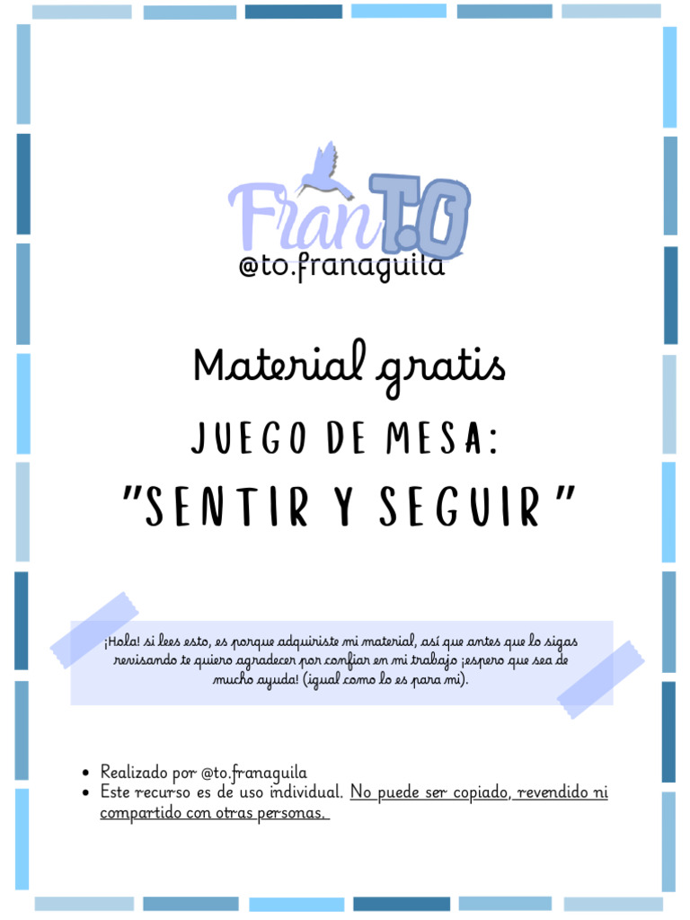 Juego Sentir y Seguir (Adolescentes y Adultos) | PDF | Autorregulación ...