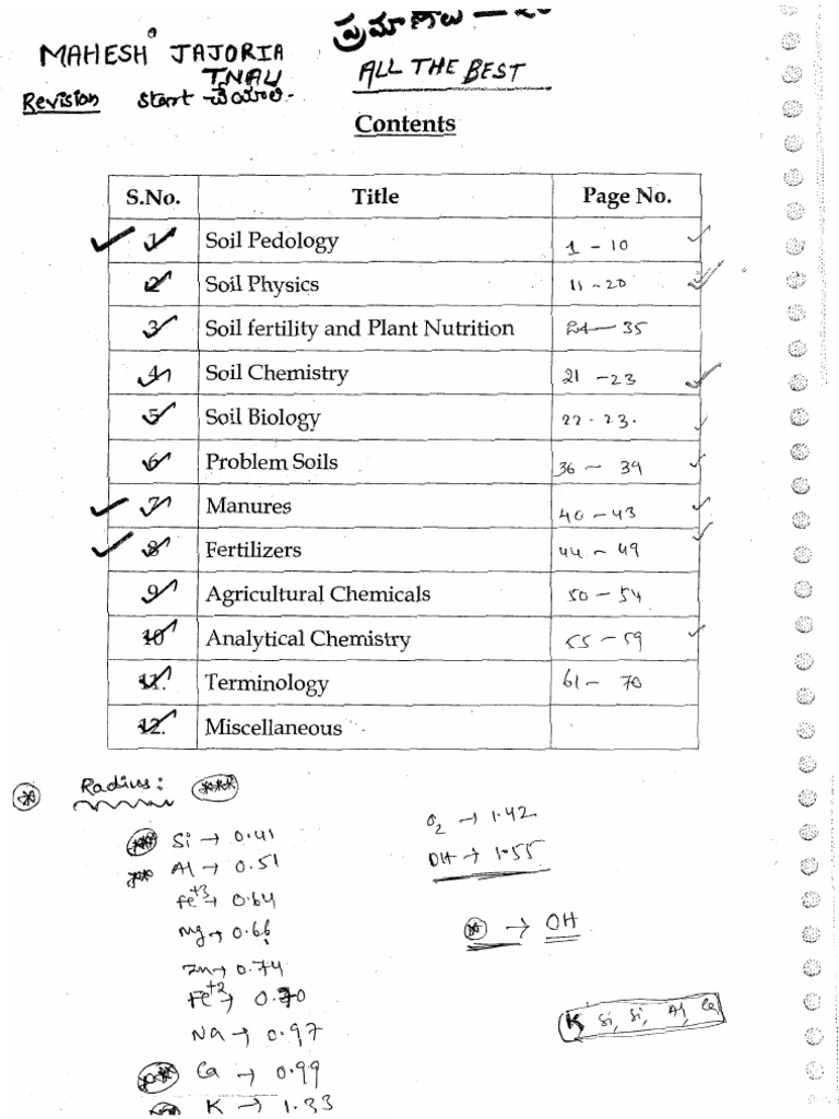 Soil Science Notes. - 1-1 | PDF