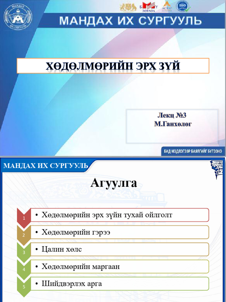 Lec 3 Хөдөлмөр | PDF