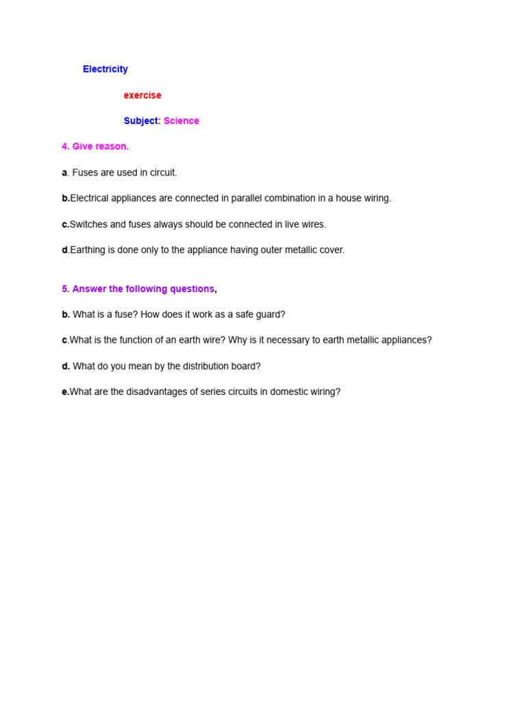 Science Ko Exercise | PDF