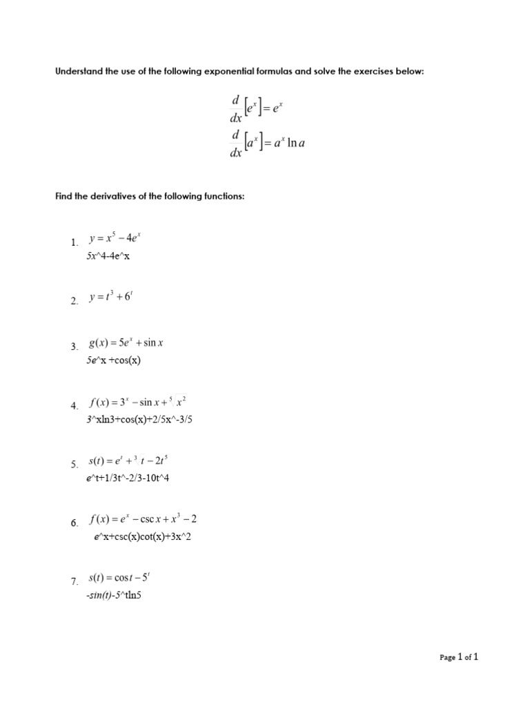 Act 2.1.3 Basic Exponential Rules2.0 | PDF