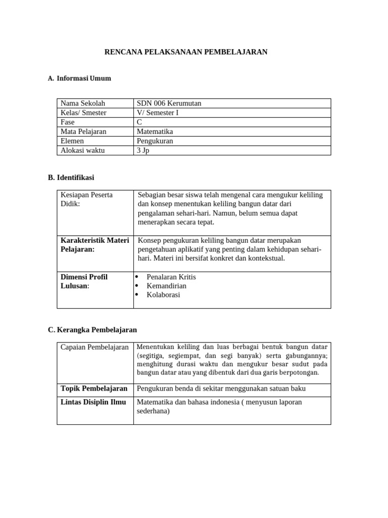 Contoh RPP - Deep Learning (Pembel. Mendalam) | PDF