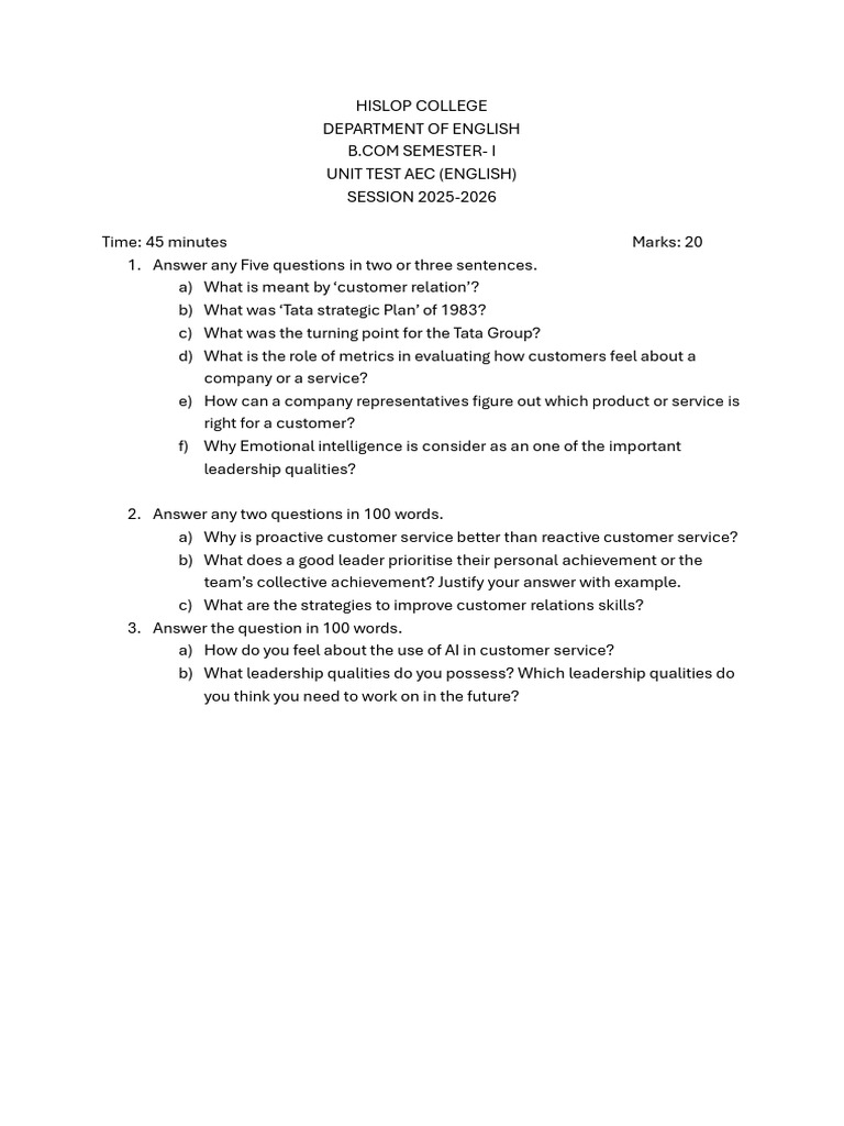 Sem - I Aec Ut | PDF
