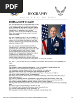 US Air Force Biography Template | PDF | Defence Ministries | Military